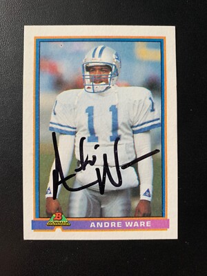 Andre Ware Signed 1991 Bowman #154 Card Detroit Lions Autograph COA | eBay