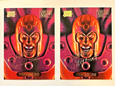 (2) 1994 Marvel Masterpieces Gold Foil Signature Magneto #70 SP NM or ...