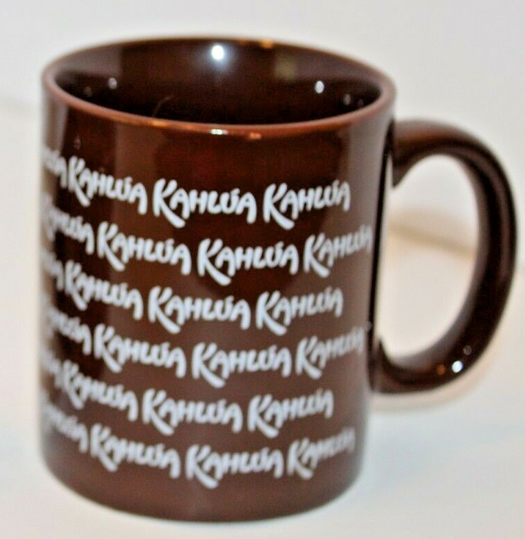 Kahlua Coffee Mugs Set of 2 Kiln Craft Brown with White writing | eBay