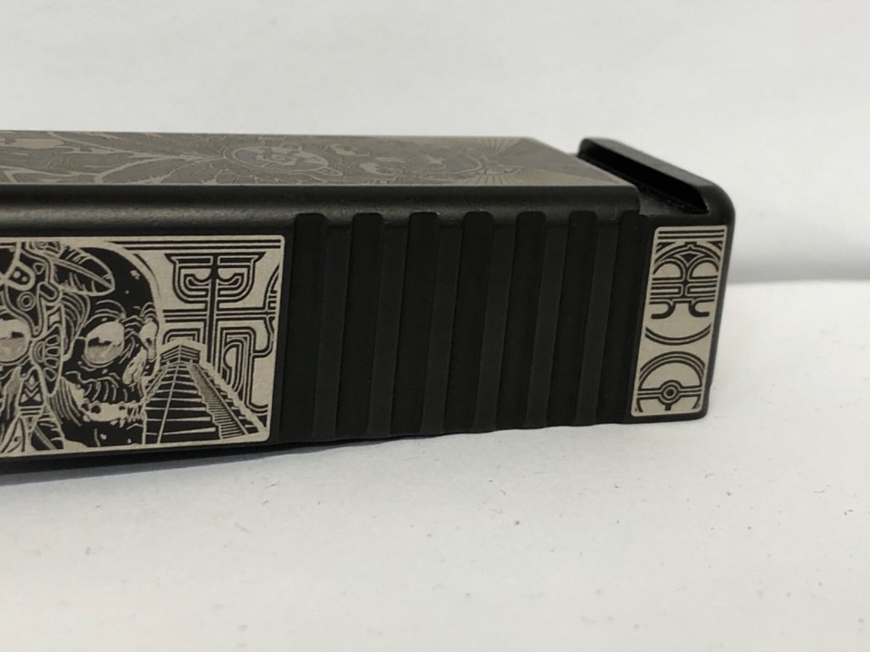 Custom Laser etched black nitrate glock 19 Slide Gen 3 g19 Aztec ...