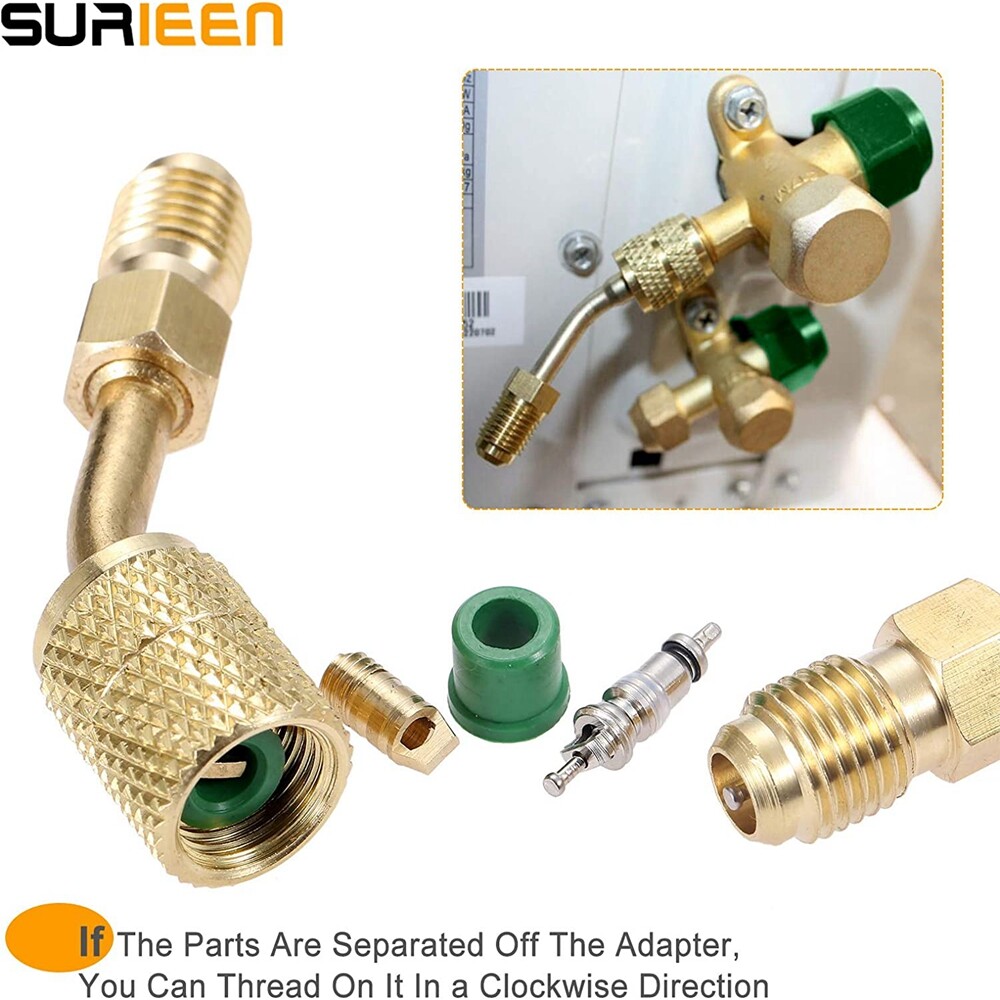 Air Refrigerant R410A Adapter Mini Split Adapter Fitting Kit Valve Core ...
