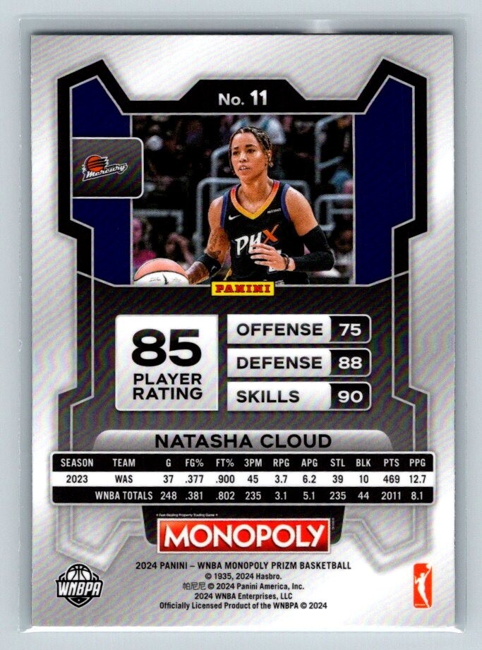 2024 Panini Prizm Monopoly WNBA #11 Natasha Cloud Phoenix Mercury (B) | eBay