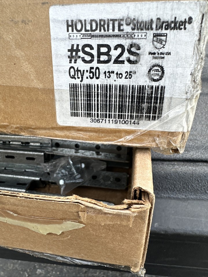 50 Pack Holdrite SB2S Stout Galvanized Telescoping Bracket & Screws 13 ...