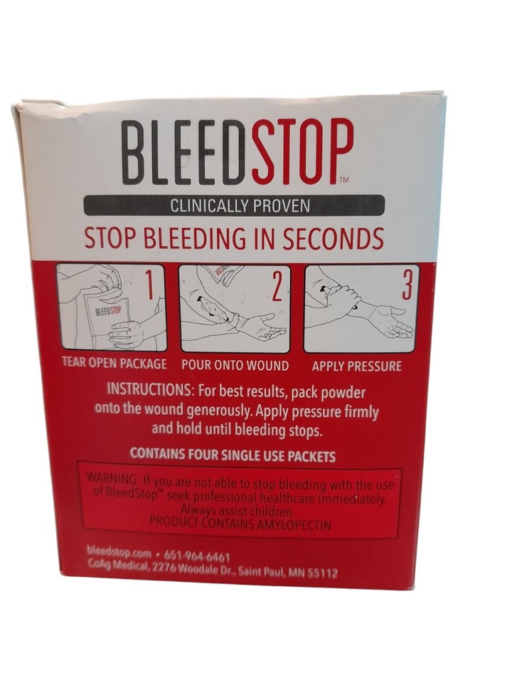 First Aid Powder for Blood Clotting, 2 boxes of BleedStop | eBay