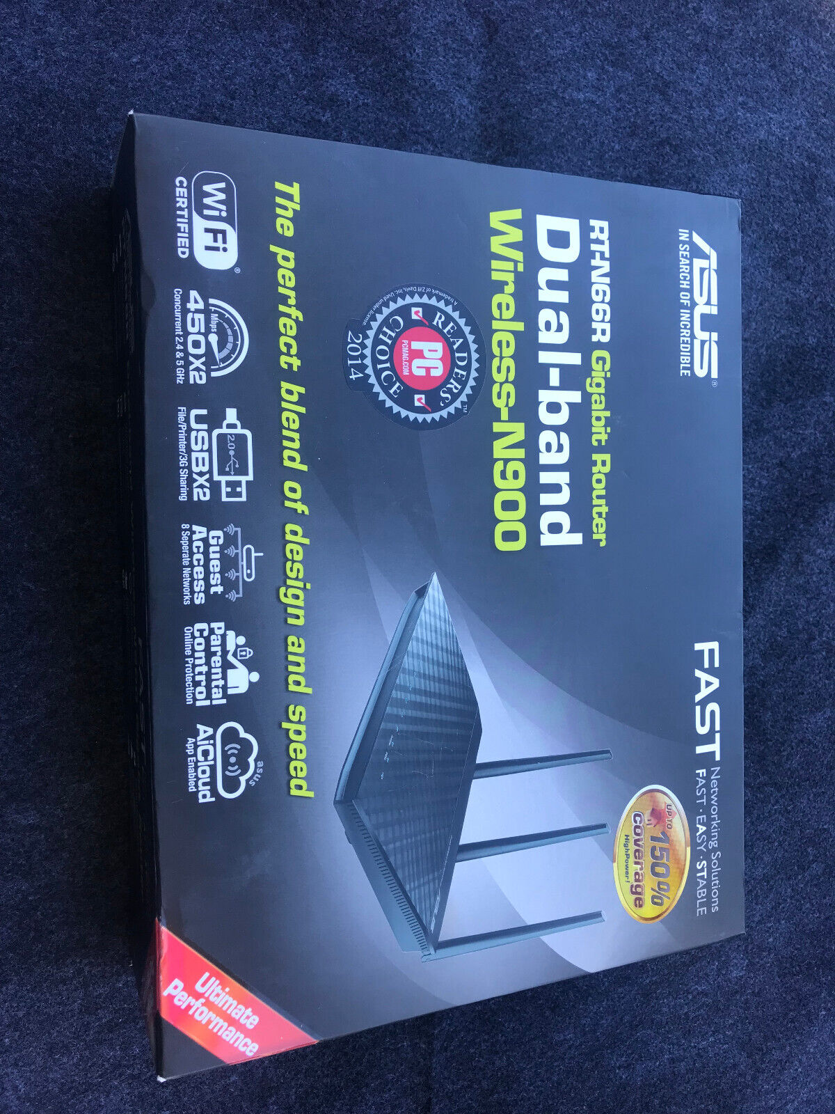 ASUS RT-N66U 450 Mbps 4-Port Gigabit Wireless N Router for sale online ...