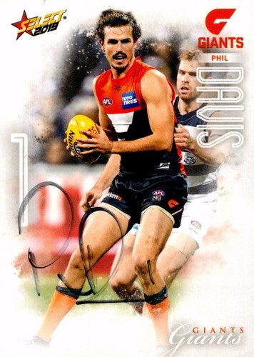 Signed 2019 GWS Giants AFL Select Footy Stars Card - Phil Davis | eBay