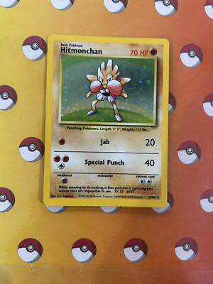 Hitmonchan - Unlimited Base Set - 7/102 - Pokemon Card - Holo Rare - LP ...