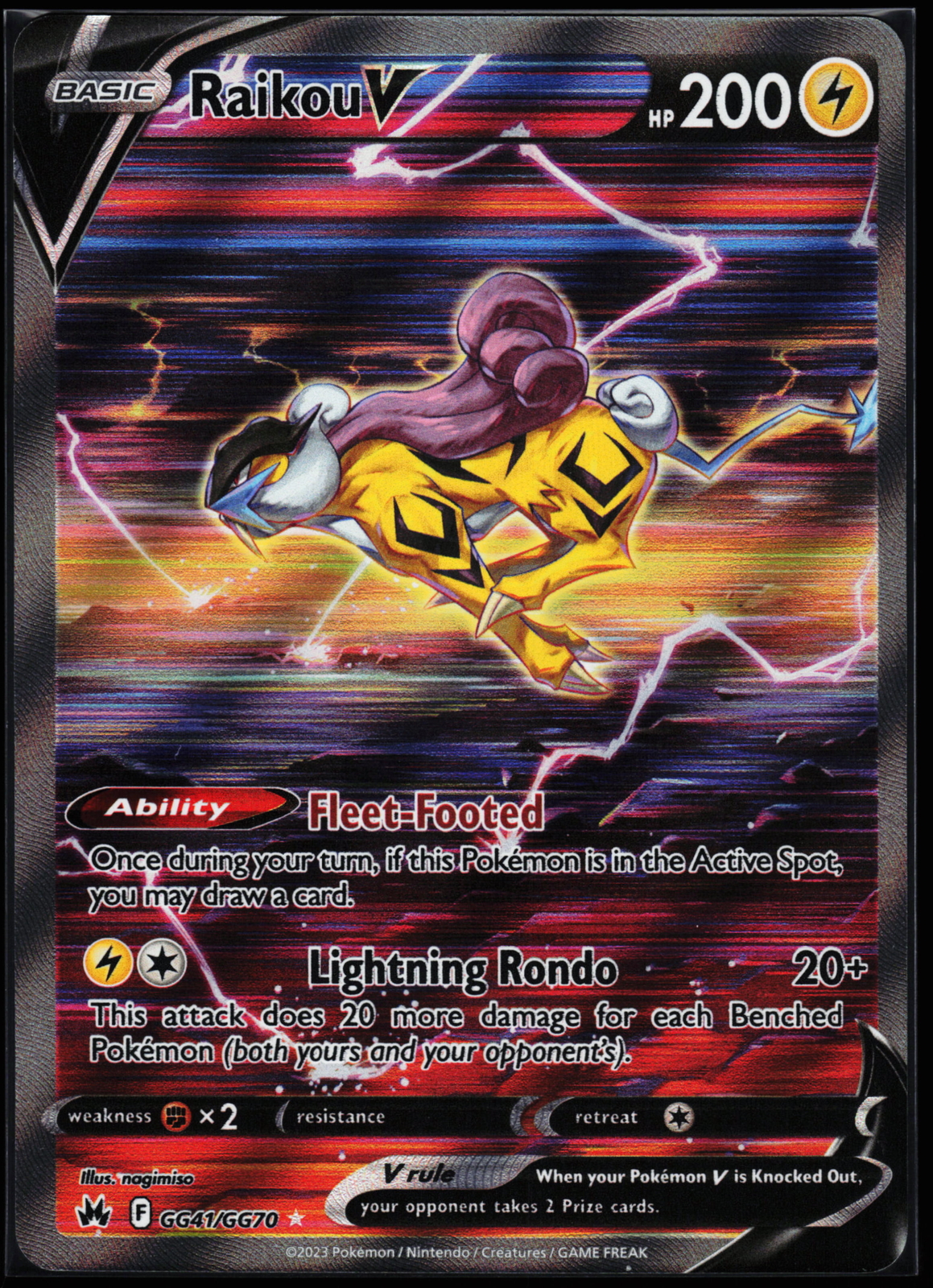 Pokemon Card - Raikou V Crown Zenith GG41/GG70 Full Art | eBay