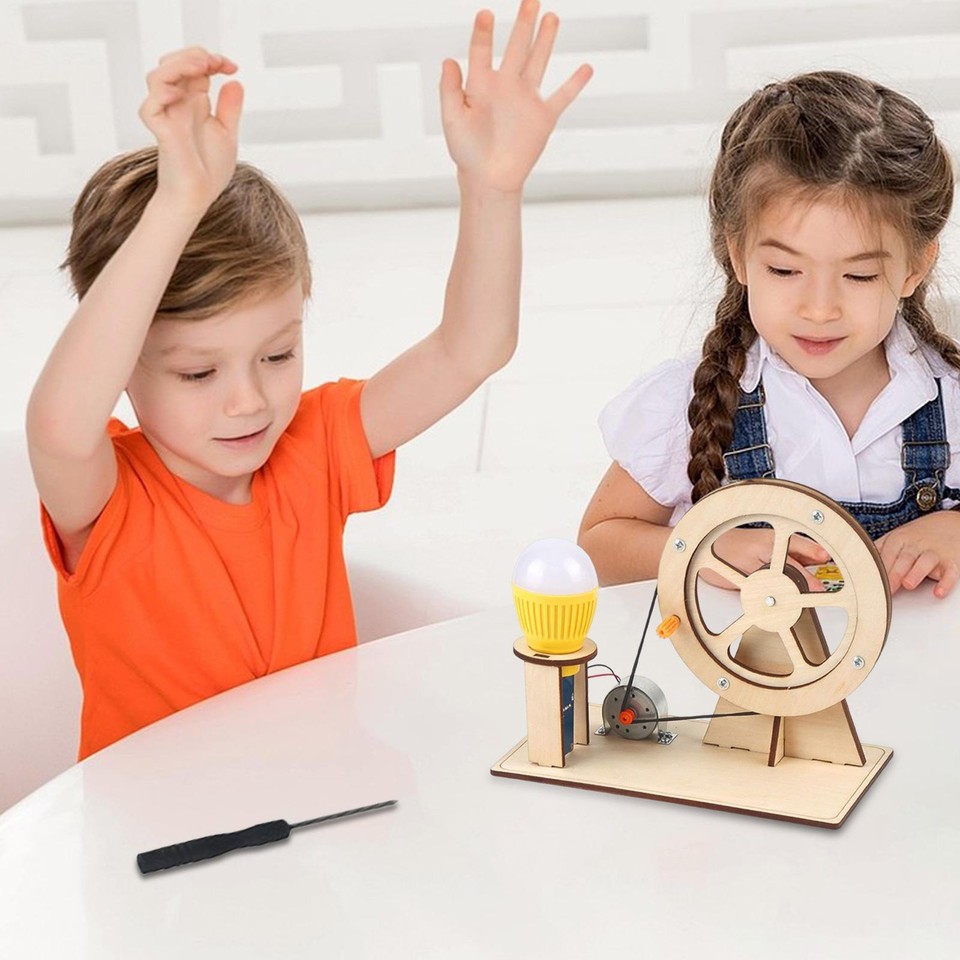 DIY Hand Generator Model Toy Kids Physics Electrical Experiment Kit ...