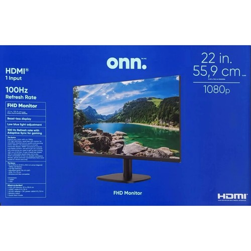 Onn 22" 1080p FHD LED Monitor w/ Bezel-Less Edge - 2ND GENERATION ...