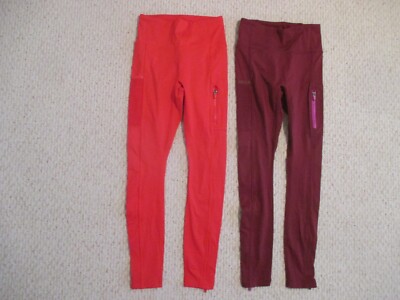 Fabletics Trinity Motion 365 Leggings Size S Set of 2 Burgundy & Red | eBay
