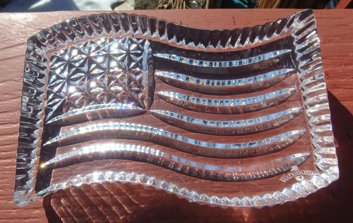 WATERFORD Fine CRYSTAL AMERICAN FLAG Paperweight WAVING IN THE WIND | eBay