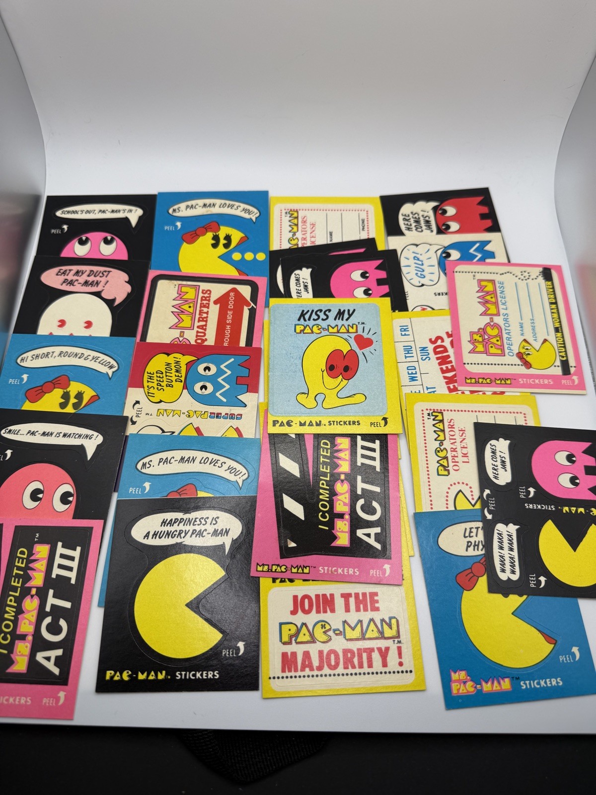 1980 & 1981 Fleer PAC-Man & Ms. Pac-Man Stickers trading cards lot of ...