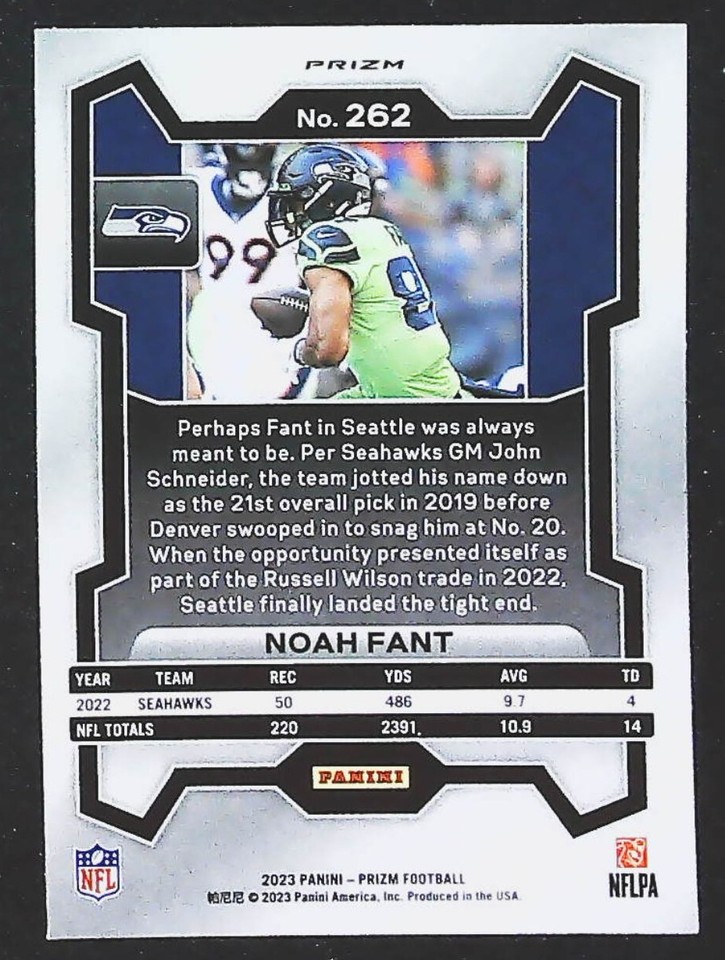 2023 Panini Prizm Noah Fant Green Wave #262 Seattle Seahawks | eBay