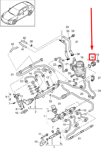 Bride de pompe haute pression PORSCHE 95B 95811054100 958.110.541.00 | eBay