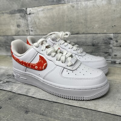 SIZE 5 Nike Air Force 1 Low Women's Shoes Orange Paisley SIZE 5 Nike Air Force 1 Low Women's Shoes Orange Paisley