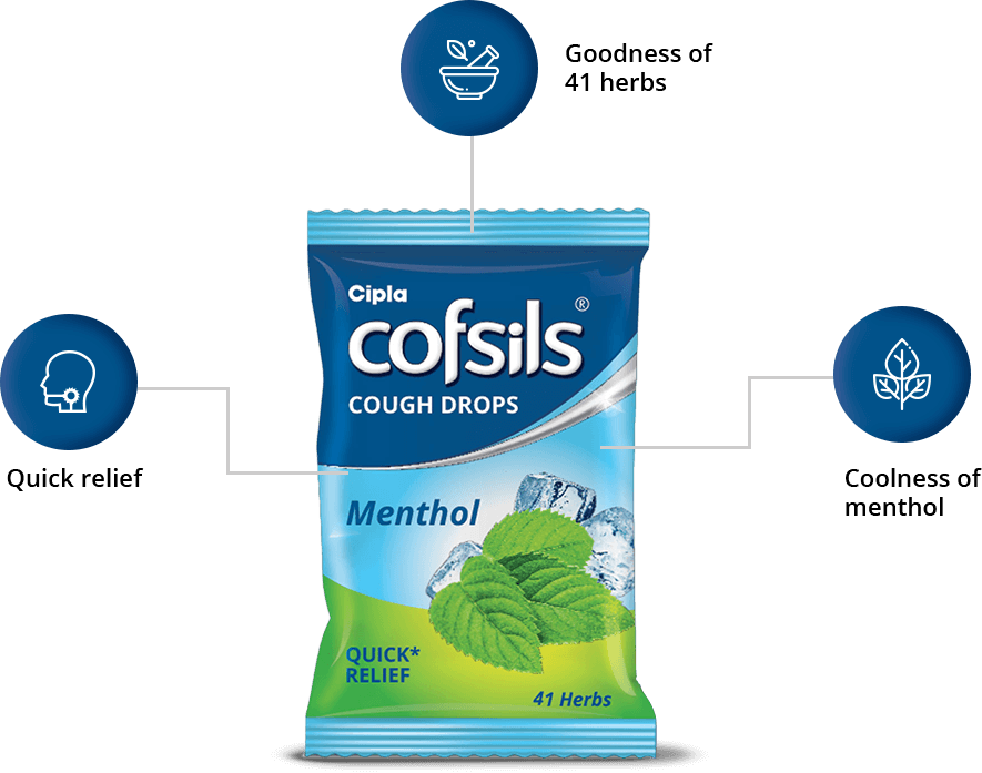 Cipla Cofsils Cough Drops - (Honey, Menthol, Ginger, Tulsi) - 220 ...