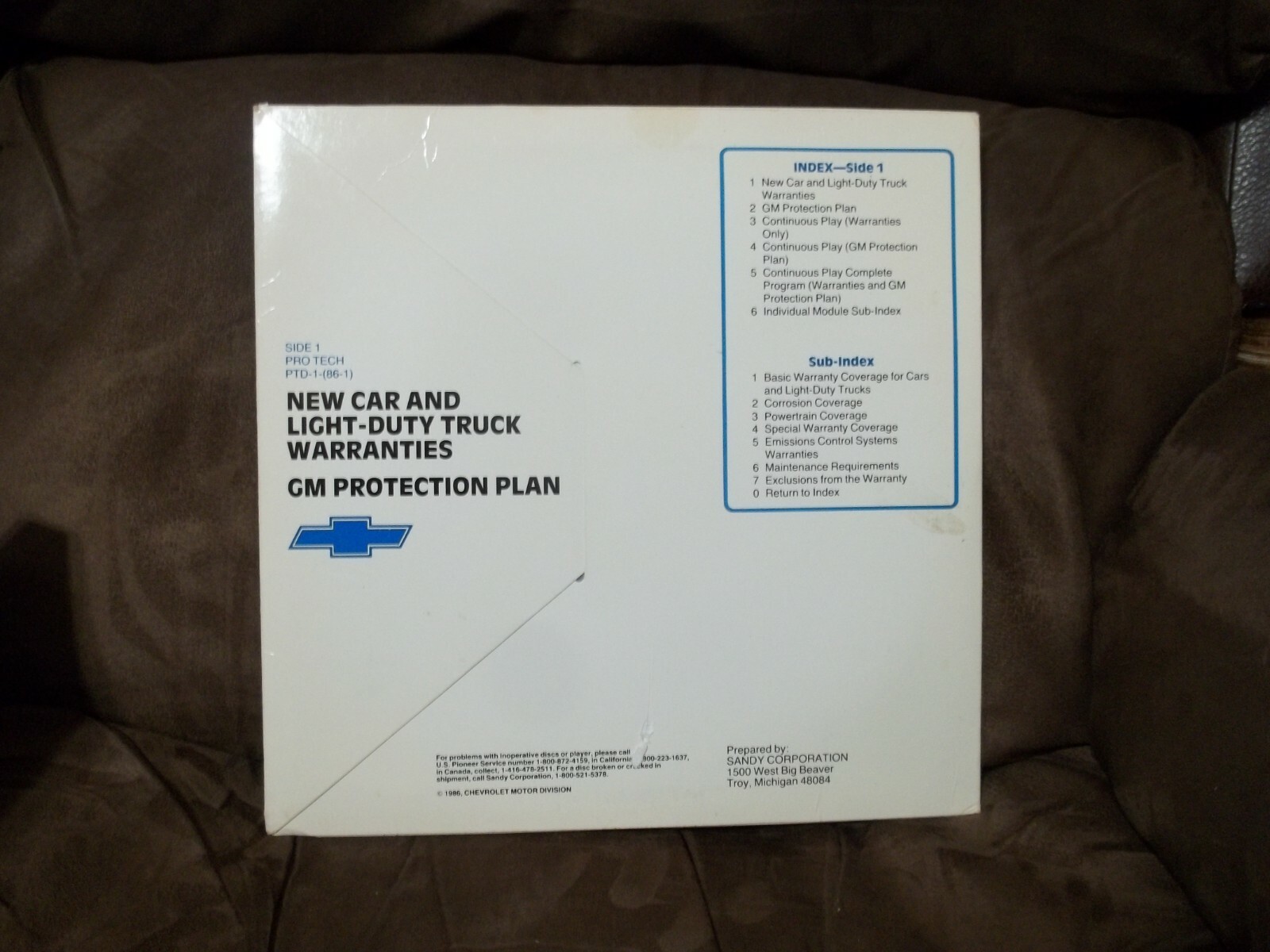 1986 Chevrolet protection plan product training laserdisc dealership ...