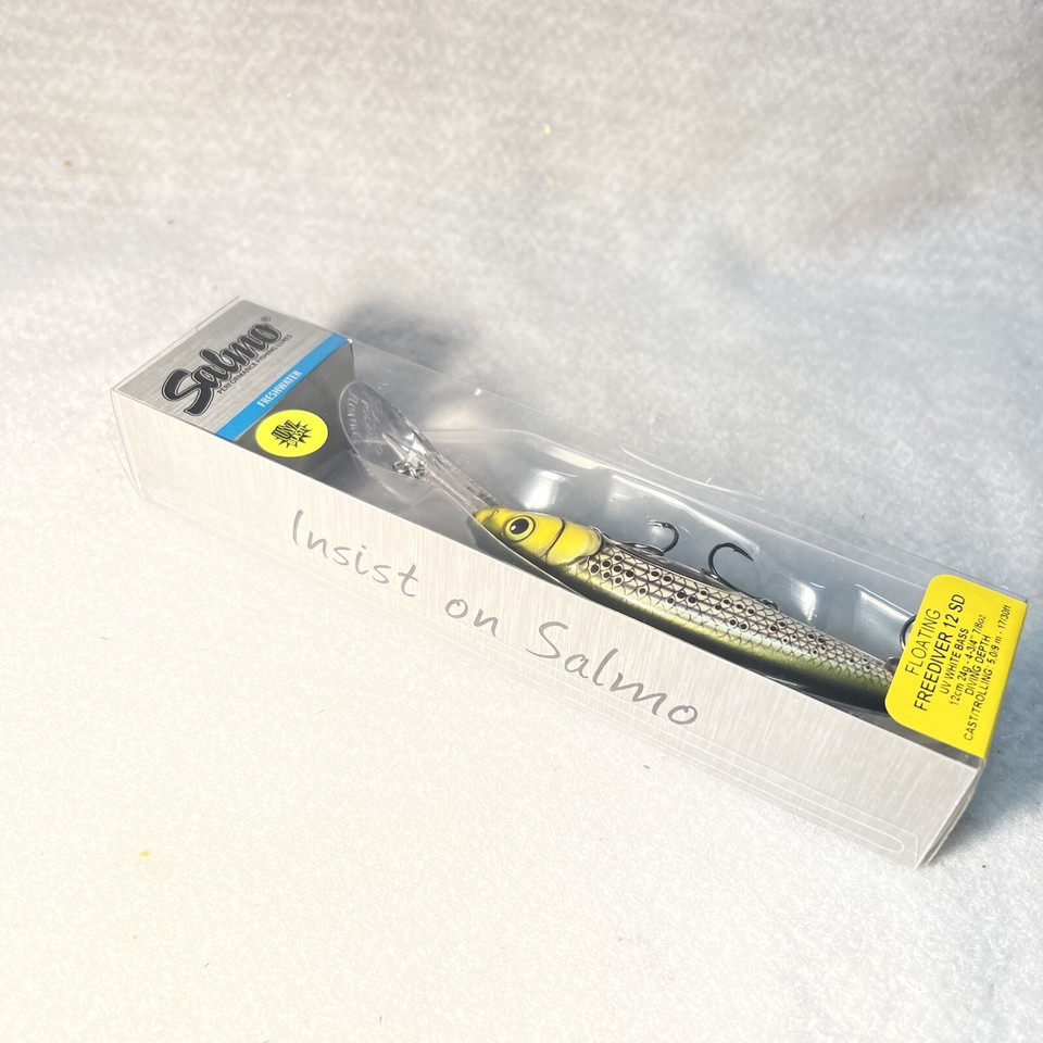 LOT of 12 Salmo Freediver 12 SD UV White Bass 4 3/4" Deep Diving ...