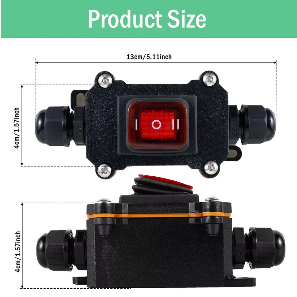 ON-OFF-ON 30A 220V Inline Switch Waterproof Inline Cord Switch IP65 ...