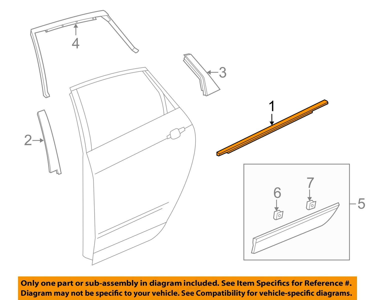 GM OEM 10-16 SRX Rear Door Exterior Trim-Belt W'strip 22856933 | eBay