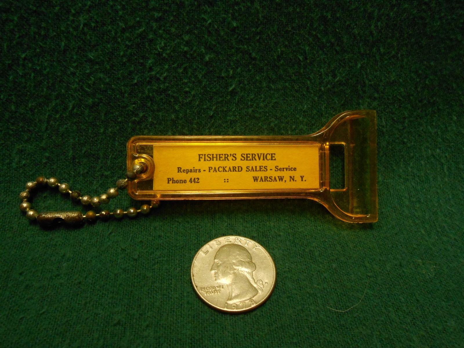 ORIGINAL PACKARD COLLECTIBLE KEY CHAIN ICE SCRAPER FISHER'S SERVICE ...