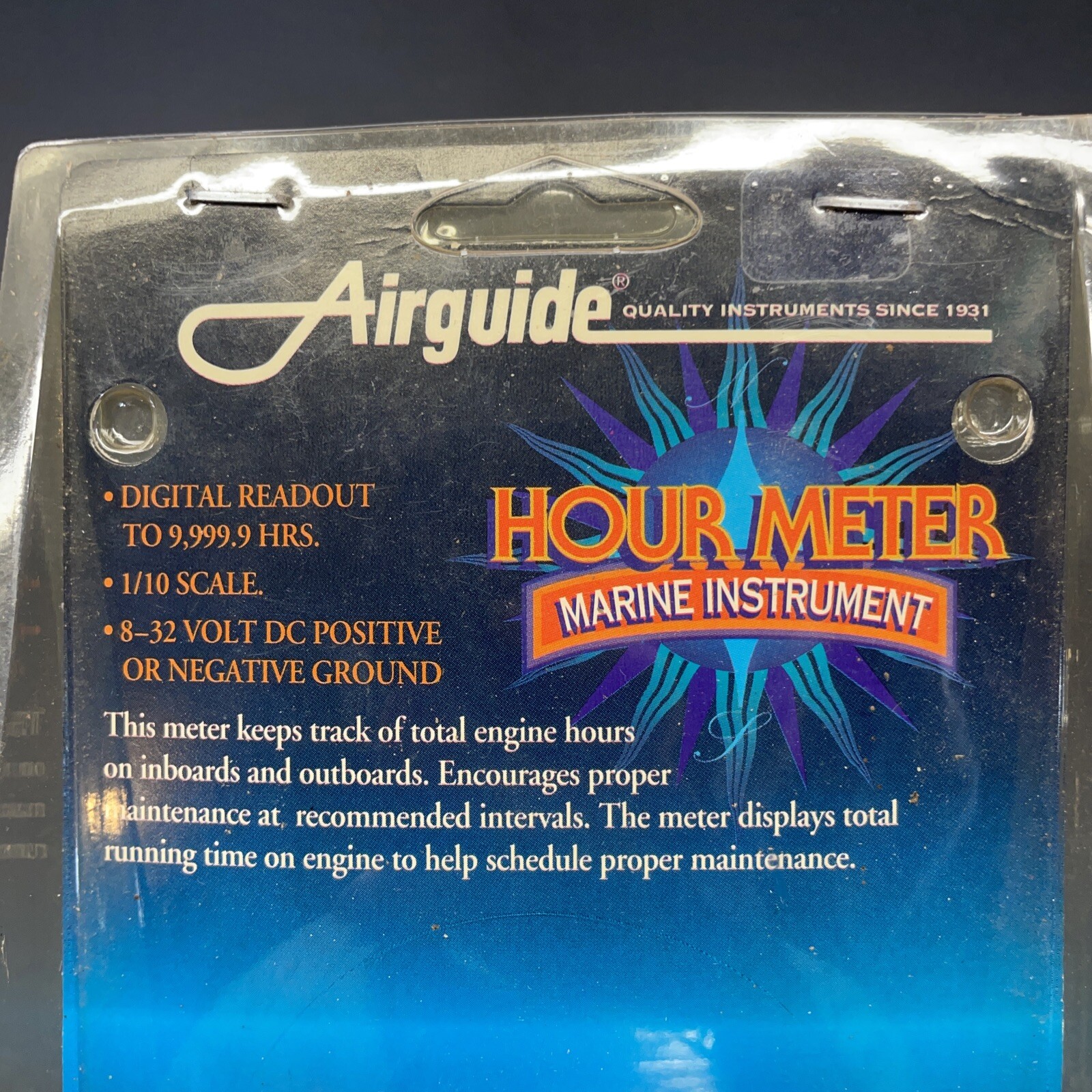 Airguide Marine Engine Hour Meter DC 8-32 Volt Model 2619C Unopened USA ...