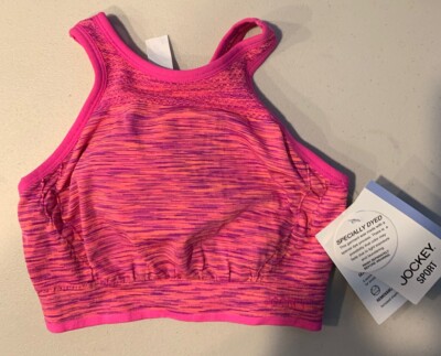 NWT Womens Jockey Racerback Removable Cups Sport Pink Bra Size Small | eBay