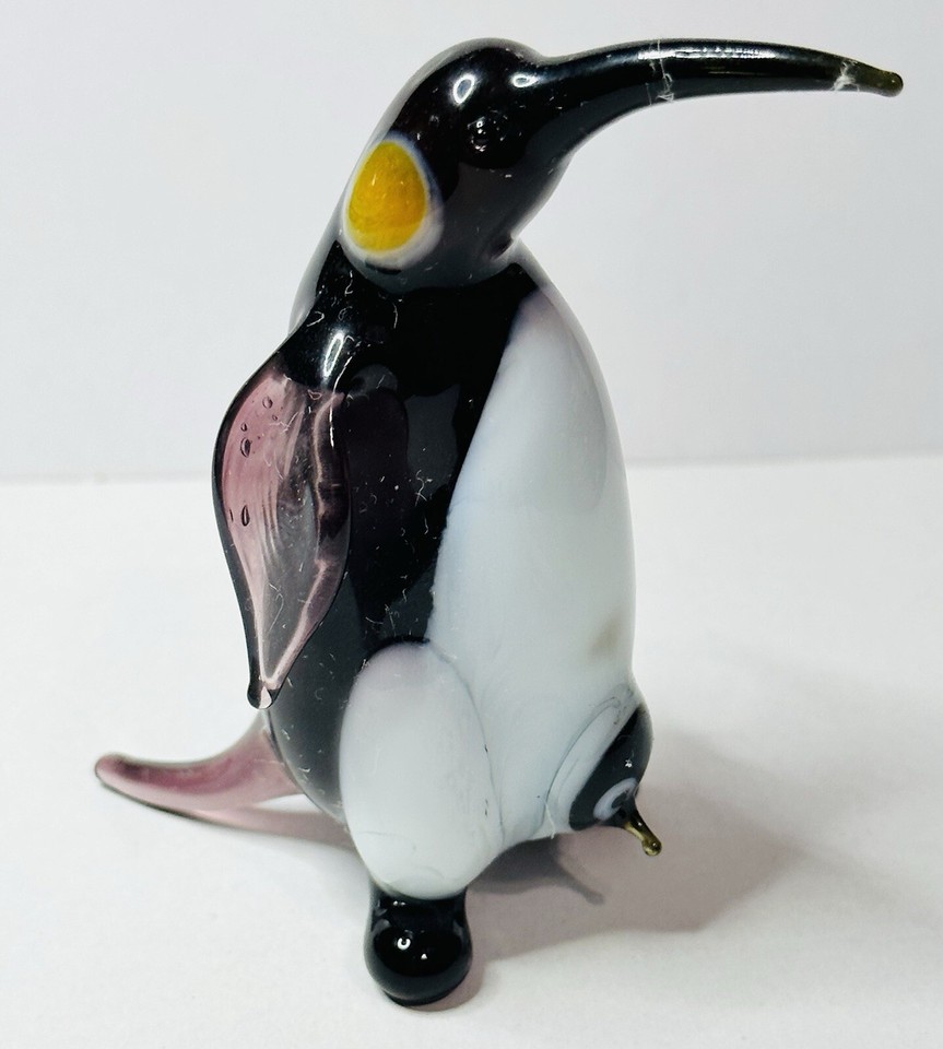 The Penguin Glass figurine Hand blown glass Penguin Murano style ...