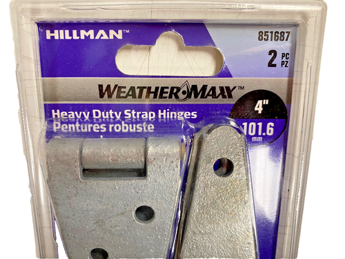 Hillman Heavy Duty Strap Hinges 851687 4" WeatherMaxx Galvanized Gate ...