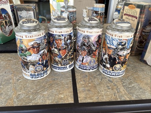 Military Budweiser Steins Navy Army Set Of 4 | eBay