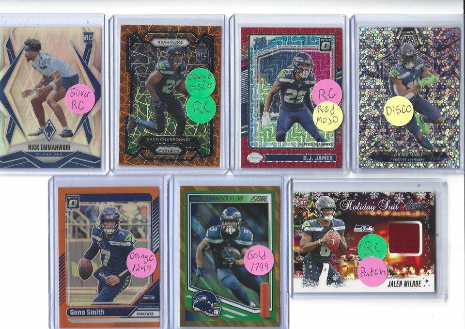 HUGE LOADED 200+ SEAHAWKS ROOKIE RELIC JERSEY NUMBERED SHORT INSERT ...