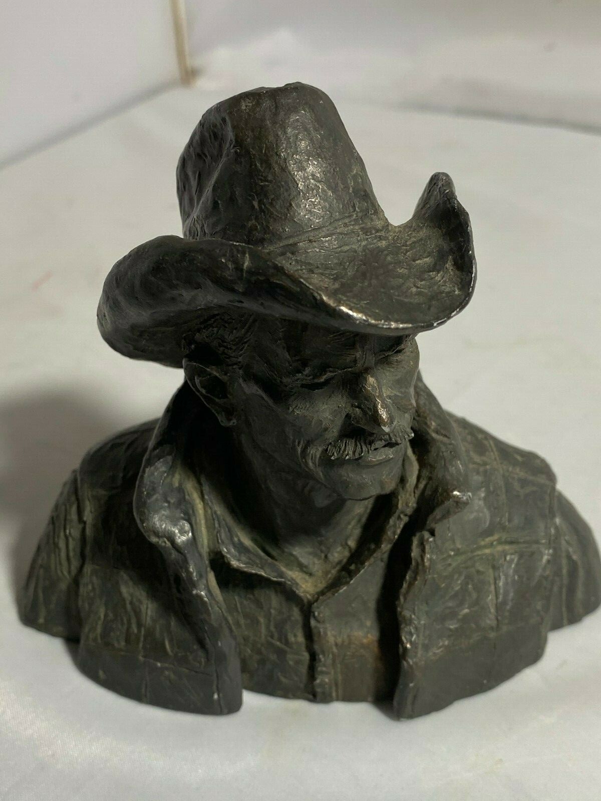 Vintage Michael Garman Cowboy Bust Statue Sculpture Signed Western Art ...