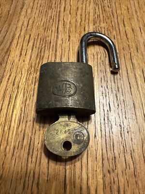 One Vintage WB Wilson Bohannon Brass Padlock Lock W/Key #2645. (40) | eBay