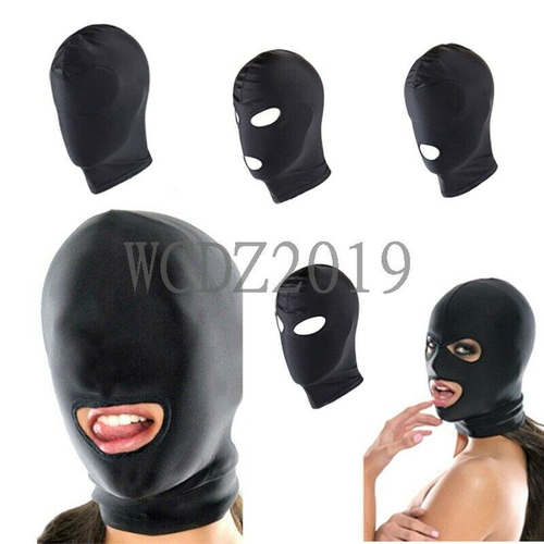 Slave Hood Dominatrix Restraints Hood Black Spandex Open Mouth Oral ...