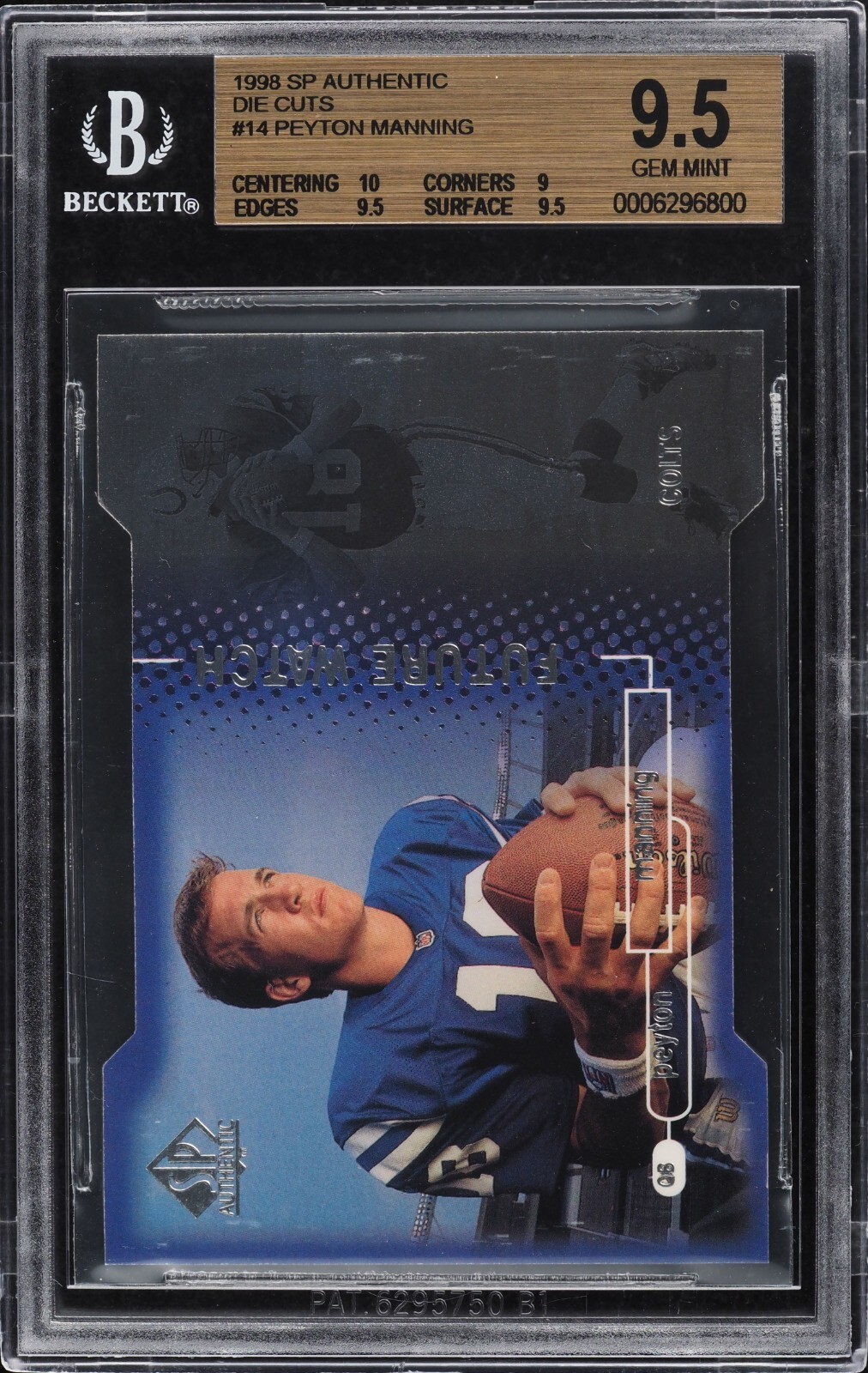 1998 SP Authentic Die Cuts #14 Peyton Manning RC Rookie Card / 500 BGS ...