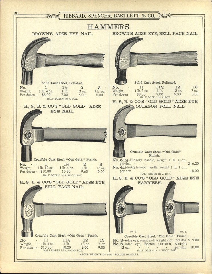 1890s PAPER AD Plumb Tom Purdon Hatchet IOC Inter Ocean Chief Browns ...