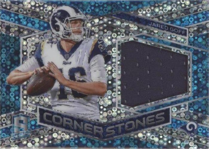 2018 Panini Spectra - Cornerstone Materials Jared Goff #3 Neon Blue ...