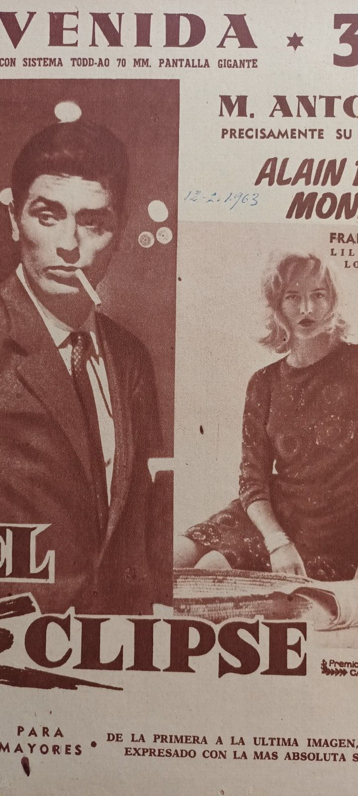 The Eclipse ORIGINAL Spanish '63 Two POSTERS Antonioni Alain Delon ...
