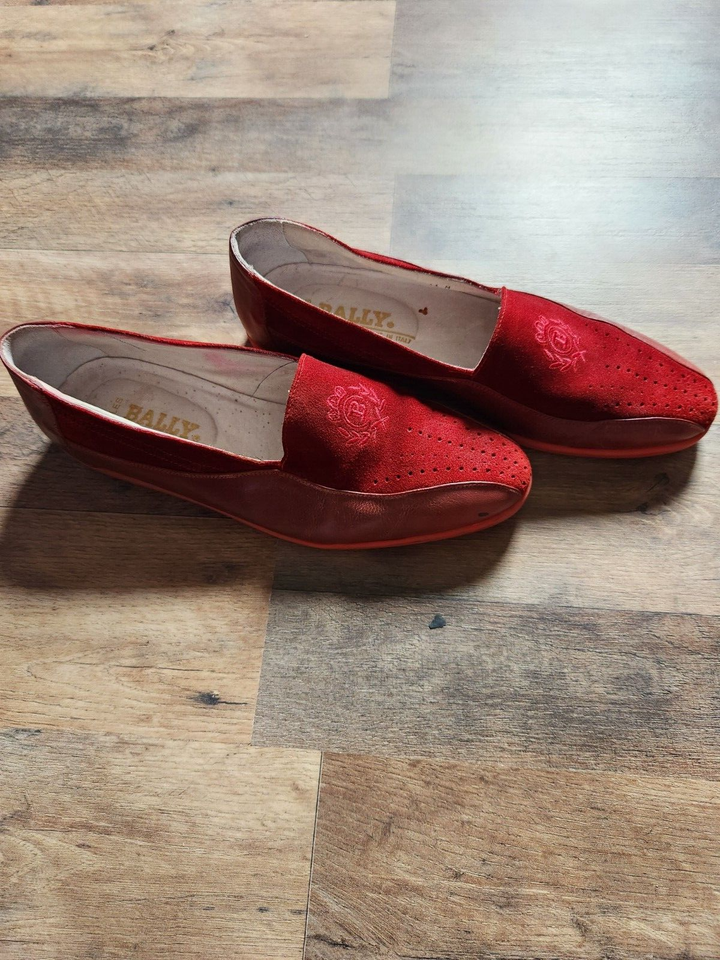 BALLY Red Dress shoes Loafers "PIMP” burgundy Maroon suede and calf ...