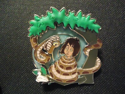 DISNEY WDW WHITE GLOVE THE JUNGLE BOOK MOWGLI AND KAA SPINNER PIN LE ...