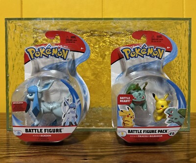 Pokemon Battle Figure Pack Series 5 GLACEON & PIKACHU W/ BULBASAUR ...
