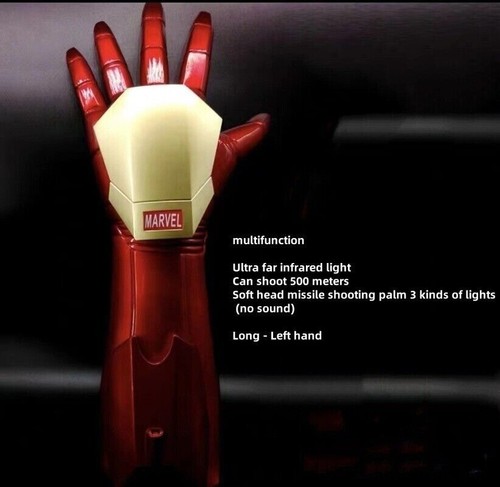 US! 1:1The Avengers Iron Man Tony Stark Gloves LED Light Hand Laser ...