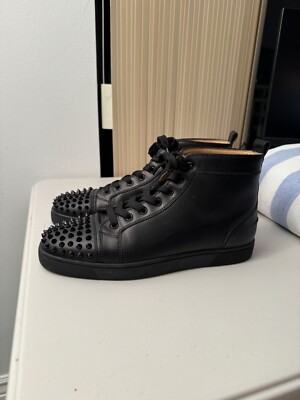 Black Louis Spikes Christian Louboutin Size 43 High Tops | eBay