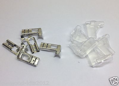 5 x 4.8mm Right Angle Uninsulated Female Crimp Flag Connector Terminal ...
