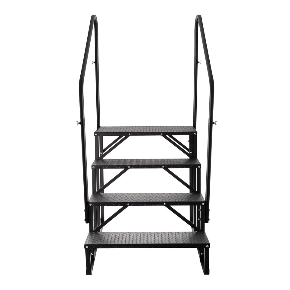4 Step RV Steps with 2 Handrails Portable Stairs Steps for RV Camper ...