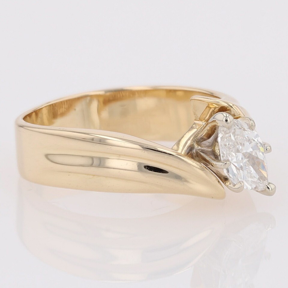 .74ct Marquise Cut Diamond Solitaire Engagement Ring 14k Yellow Gold Size 7.5 | eBay