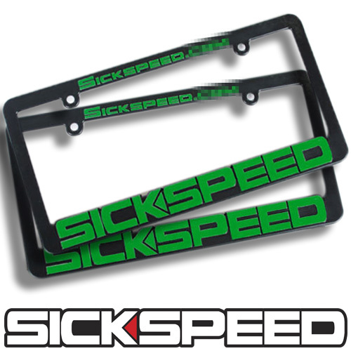 SICKSPEED LOGO BLACK GREEN LICENSE PLATE COVER HOLDER FRAME TAG FRONT ...