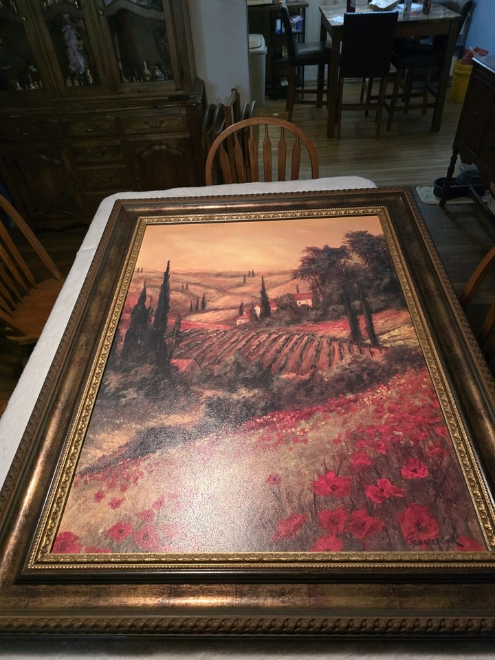 37” x 30 1/2” Toscano Valley II By Art Fronckowiak Tuscan Framed Wall ...