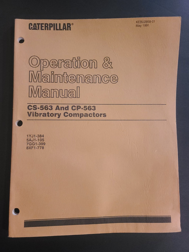Caterpillar CS-563C CP-563C Vibratory Compactors Operation ...